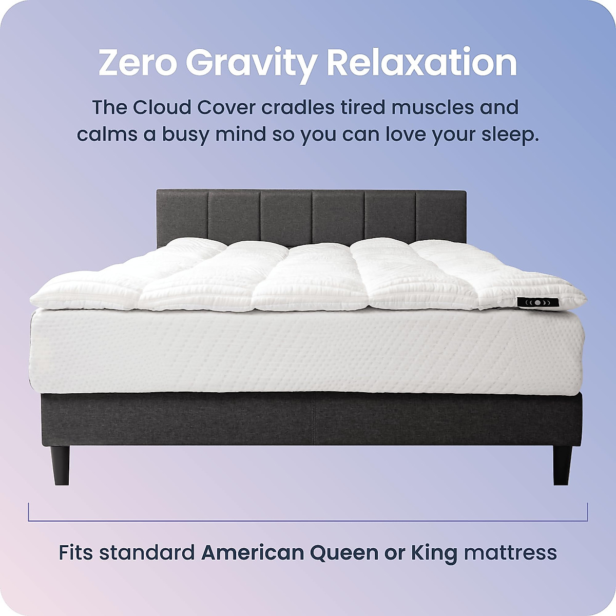 Moon Pod Cloud Cover Mattress Topper - Plush Pillow Top Accessory | Upgrade Your Mattress with a Foam & Microfiber Blend for a Cool, Zero-Gravity Floating Sleep Sensation - Queen Pillow Top Cover