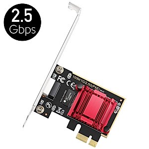 Cudy 2.5Gbps PCI Express Network Adapter, 2.5GBase-T PCIe Card, RTL8125 NIC, Wake on LAN, Flow Control, Low Profile Bracket, Windows 11/10 /8/8.1/7, Windows Server 2012, 2008, Linux PE25