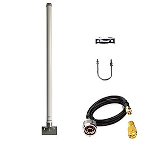 External Outdoor WiFi Antenna Long Range Omni-Directional 2.4G/5.8G 12dBi Antennas for WiFi 6 Extender/WiFi Access Point/WiFi Trail Spypoint Security Camera Antenna/WiFi Routers