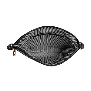 SG SUGU Lightweight Medium Crossbody Bag Shoulder Bag with Tassel and Zipper Pocket (Black)