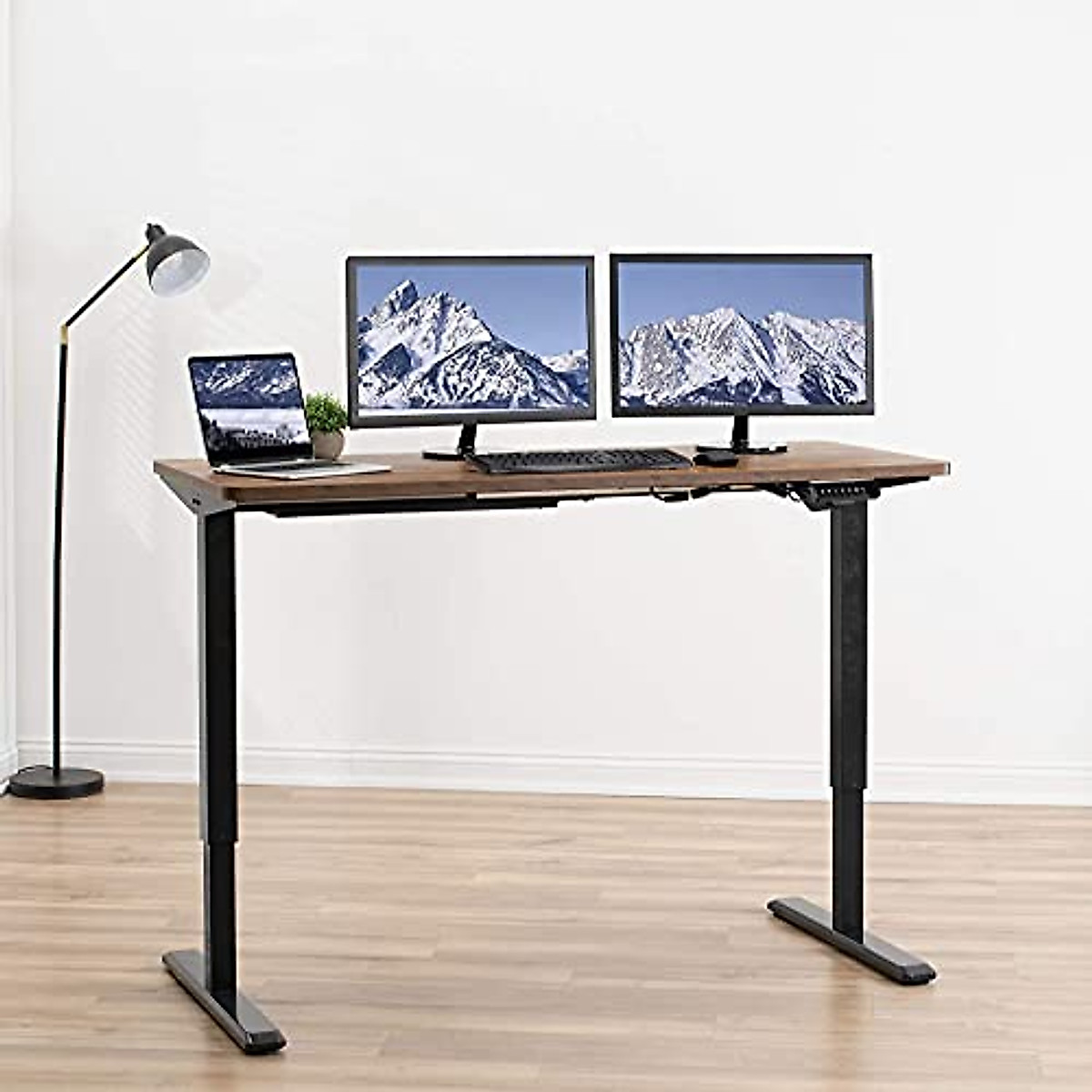 VIVO Vintage Brown 60 x 24 inch Universal Solid One-Piece Table Top for Standard and Sit to Stand Height Adjustable Home and Office Desk Frames, DESK-TOP60N