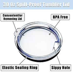 Amgkonp 30oz Tumbler Replacement Lids,4PACK Splash Proof Lids for YETI Rambler,Old Style RTIC,SUNWILL and CIVAGO Coffee Tumbler,BPA free