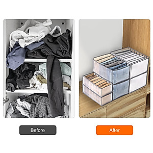 HSD Houseware 3PCS Drawer Organizers Clothes, Wardrobe Organizers and Storage, Washable Wardrobe Clothes Organizer, Wardrobe Organizer for Jeans, Pants, Sweater, Leggings, Socks, T-Shirts