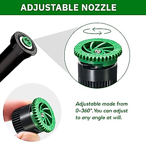 HolyMaji 10 Pieces Variable Arc Nozzle, Pop-up Sprinkler Heads Replacement Compatible with Most of 360 Degree Adjustable Pop Up Sprinklers Spray Head for Garden Lawn Irrigation (12AN)