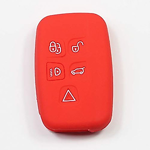 Btopars 2pcs Smart Key Fob Silicone Case Cover Protector Holder Compatible with Land Rover 2013-2014 LR2 2010-2018 LR4 2015-2018 Discovery 2011-2018 Range Rover Sport Evoque Black Red