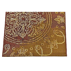 Unique Loom Outdoor Modern Collection Area Rug - Trio (2' x 6' 1" Runner, Rust Red/ Gold)