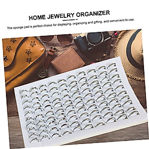 Holibanna 4pcs Box Jewelry Box Pad Earrings Sponge Display Shelf Earstud Insert Vanity Tray Foam Insert Ear Stud Holder Jewelry Showcase Pads Ring Holder Insert Props Glasses White