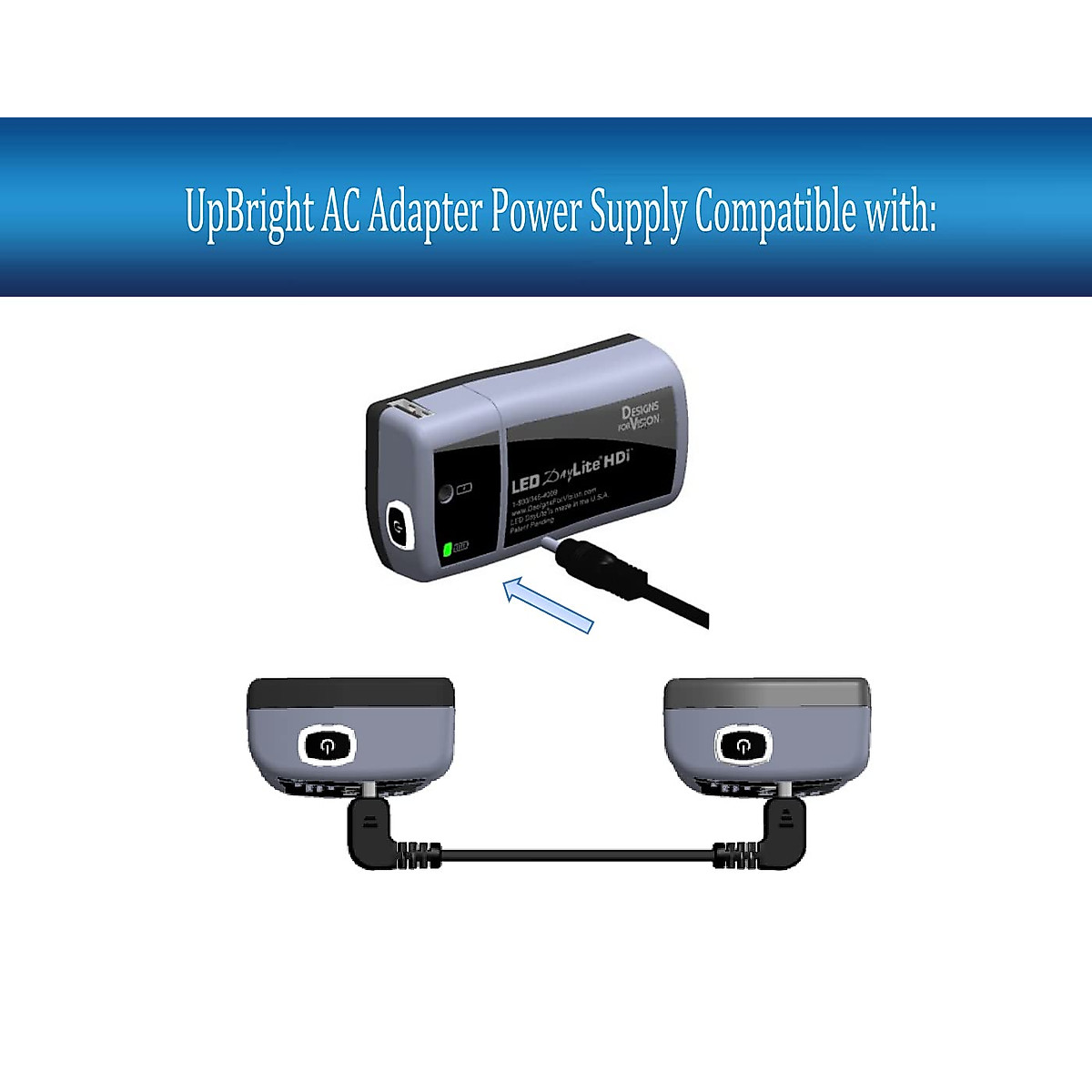 UpBright AC Adapter Compatible with Designs for Vision LED Day Lite HDI DayLite DVI-LEDSC DVI-LEDSR DVI-LEDDC 7.4VDC 7.4V Li-Ion Battery Charger 4912-0000-2019 Cell-Con 2240 8.4V DC Power Supply Cord