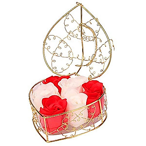 Heart Scented Bath Body Soap Handmade Petal, 6PCS Rose Flower Soap Wedding Decoration Favors Gifts, Parties, Bridal Shower, Wedding Favors for Guests, Valentine Day Decoration Fastest Delivery