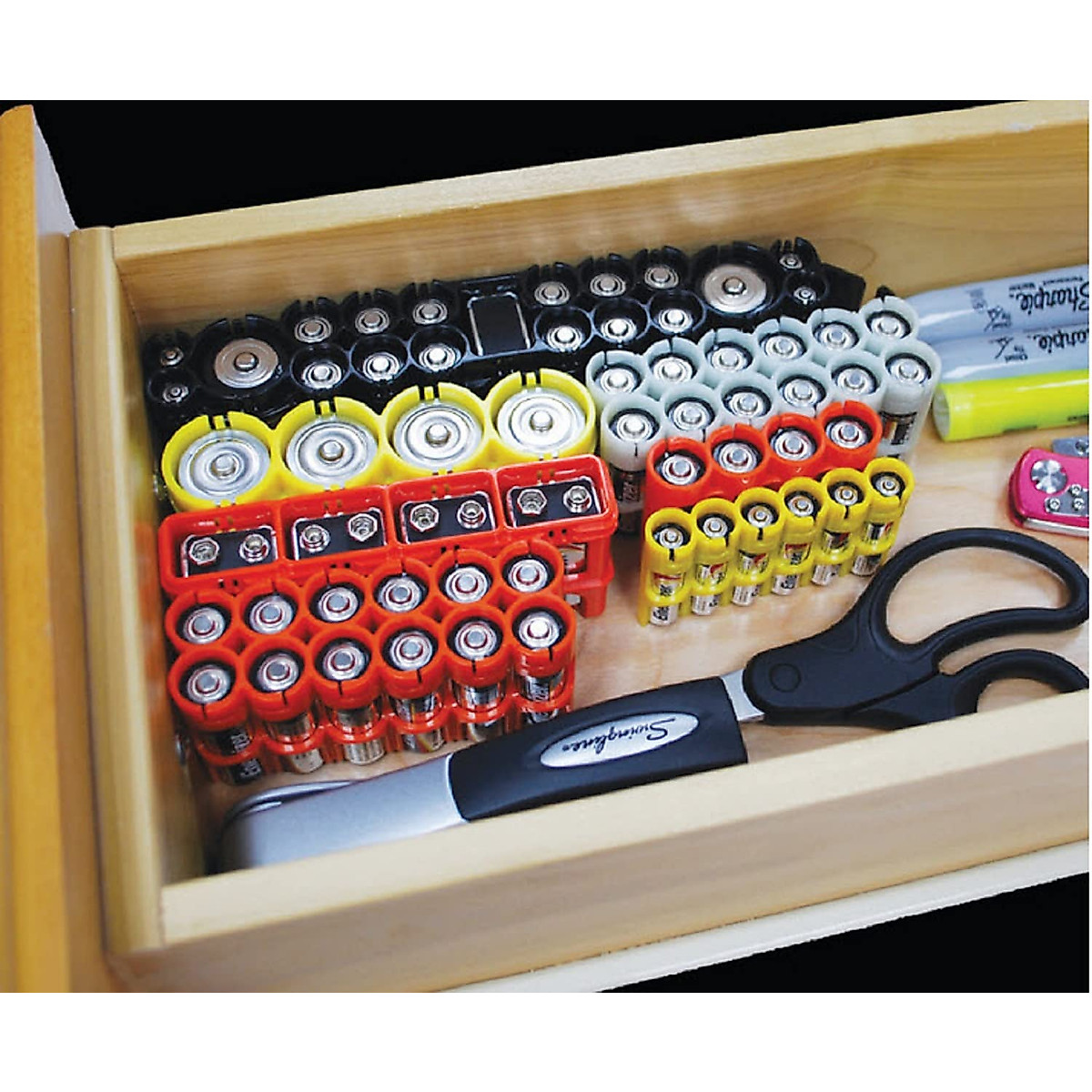 Storacell 12AAORG AA Battery Caddy, Orange, Holds 12 AA Batteries (2 Pack)