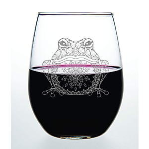 Frog stemless wine glass, 17 oz