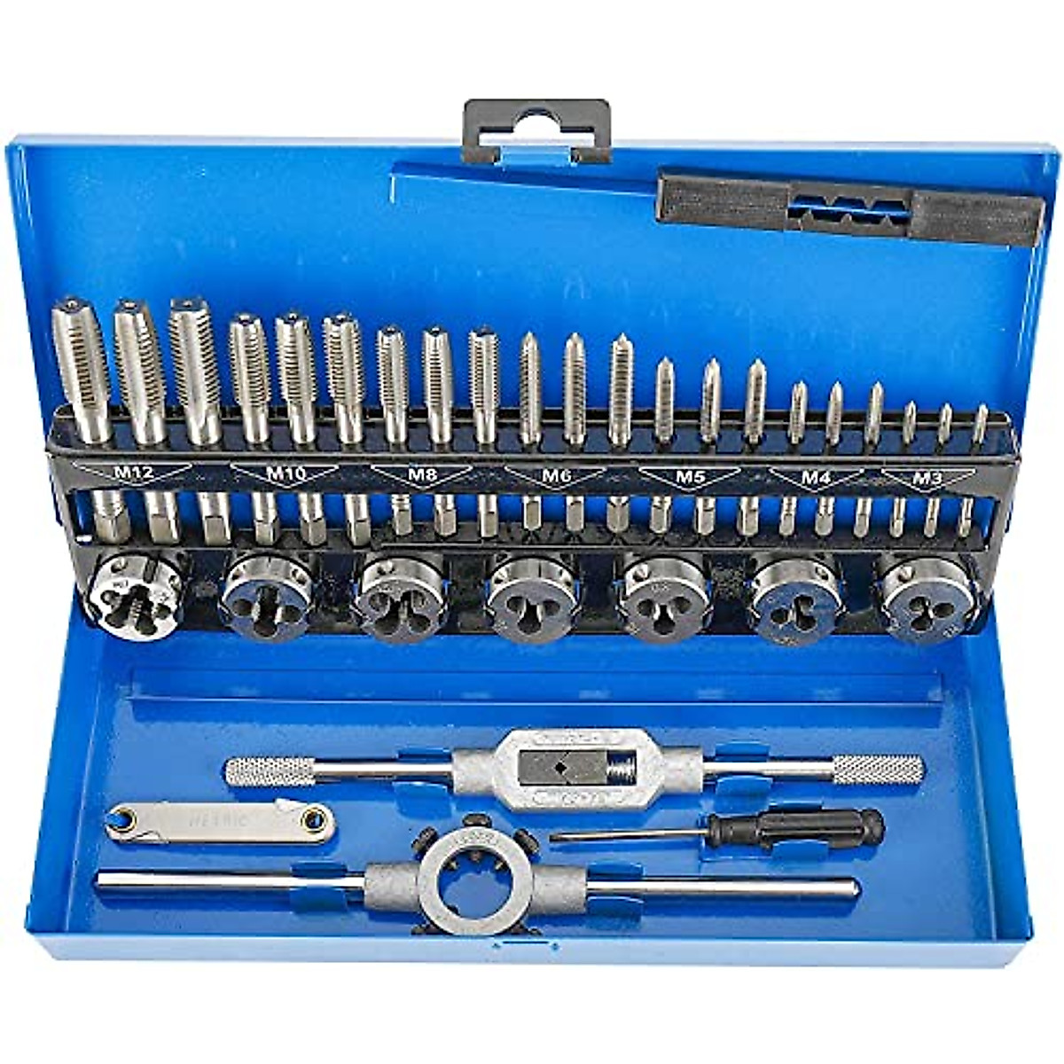 Toolly 32pcs Tap and Die Set, Metric Hardened Steel Tool Set, Essential Threading & Rethreading Tool with Storage Case Perfect for Auto and Machinery Repair