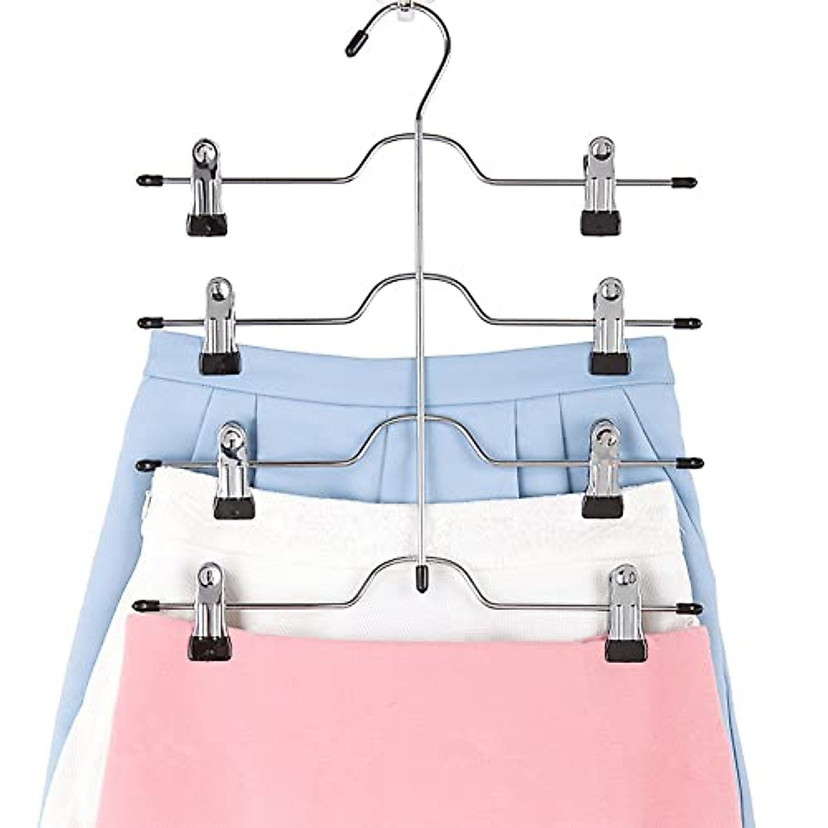 Pants Rack Hanger | 4 Tier Hangers with Clips,Slacks Jeans Trouser Hanger for Organizing Towels, Skirts, and Pants for Bedroom and Closet Xuyuan