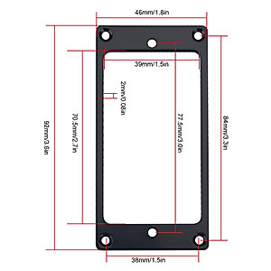 Humbucker Mounting Ring, Metal Pickup Ring, 2pcs Pickup Mounting Rings, Flat Humbucker Mounting Ring for Electric Guitars(black)