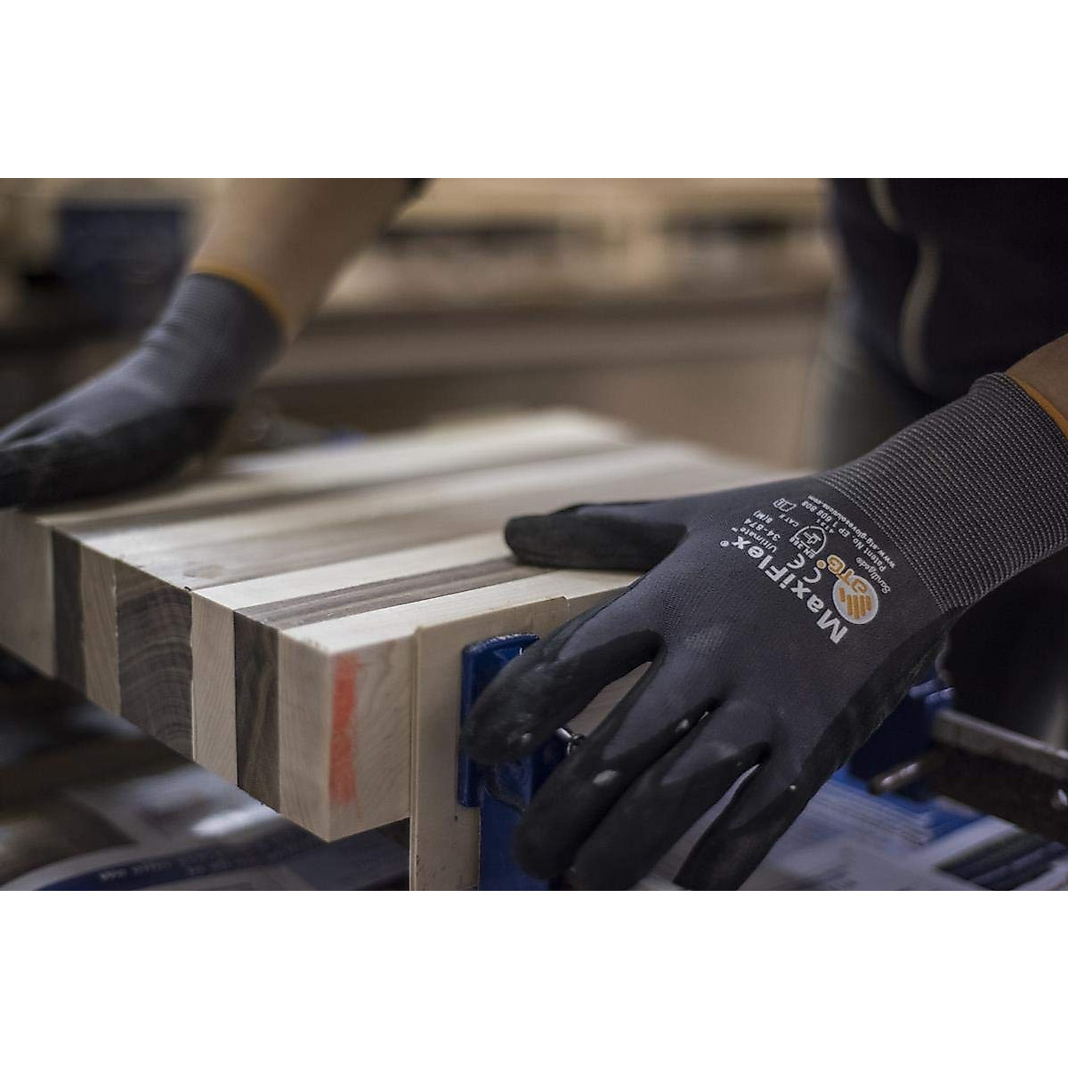 ATG 34-874 Maxiflex Ultimate - Nylon, Micro-Foam Nitrile Grip Gloves - Black/Gray - X-Large - 12 Pairper Pack