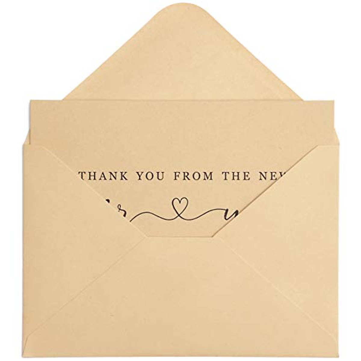 Paper Junkie Kraft Wedding Thank You Greeting Cards with Brown Envelopes (4 x 6 In, 120 Pack)