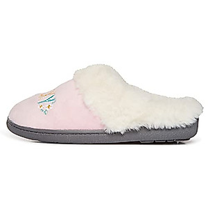 Lucky Brand Little Girls Rugged Microsuede Clog Slippers, Fuzzy Warm Bedroom Slipper, Kids Cozy Slip On House Shoes, Pink, Size 2-3