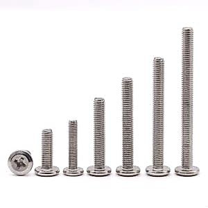 M6-1.0 x 40mm (25 Pack) Stainless Steel Flat Round Head Phillips Drive Machine Screws Furniture Screws Full Thread, Stainless Steel 304 (18-8)