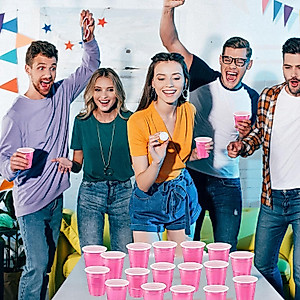 cssopenss 500 pcs pink Plastic Shot Cups pink Plastic Shot Glasses pink shot glasses disposable for drinking Tastings served Snacks Jello Tastings and Samples