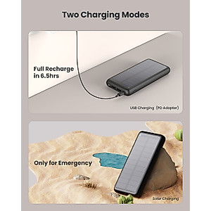 IXNINE Solar Charger 27000mAh Power Bank 3A USB C Fast Charging Portable Solar Phone Charger Camping External Battery Pack with 3 Outputs for Cellphone Tablets