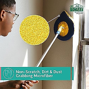 CHOMP Long Handle Wall Cleaner, 5 Minute CleanWalls Extendable Wall Washer, Ceiling Cleaner, Baseboard Duster, Telescoping Dry Dust and Wet Wash Cleaning Mop with Washable Microfiber Pad