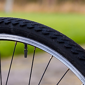 X AUTOHAUX 1 Set Universal Aluminum Alloy Rubber 44mm Bike Tubeless Valve Stems with Valve Core Remover Tool Kit and Valve Stem Caps for Mountain Bicycle Black