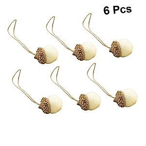 DECHOUS 6 1 Acorn Hanging Ornament Hanging Pinecone Christmas Tree Pine Cone Wool Felt Pendant Wool Felt Ball DIY Charm Pendant Decorations Wreath Wool Felt Beige Christmas Tree Hanging