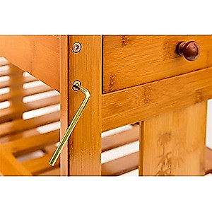 llibnn 2-Tier Bamboo Shoe Bench Holder with Seat Cushion Heavy Duty Shoe Storage Organizer with Drawer for Closet Entryway Hallway (Size : 70cm) (Size : 70cm)