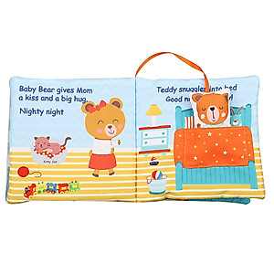 Teddy Soft Baby Book Activity Quiet Cloth Books Developmental Toys,Interactive Baby Books for Babies Toddlers Infants kids,Baby Boy Girls Machine Washable Toys Fabric Soft Book Goodnight Gift Box