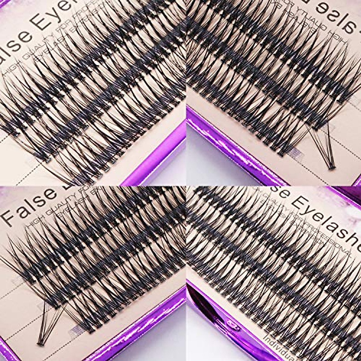 Bodermincer 120pcs 0.10mm Thickness Handmade Fish Tail False Lahses Thick Natural Long Black Individual False Eyelashes Fake Eye Lashes Extensions Makeup Tool (12mm)