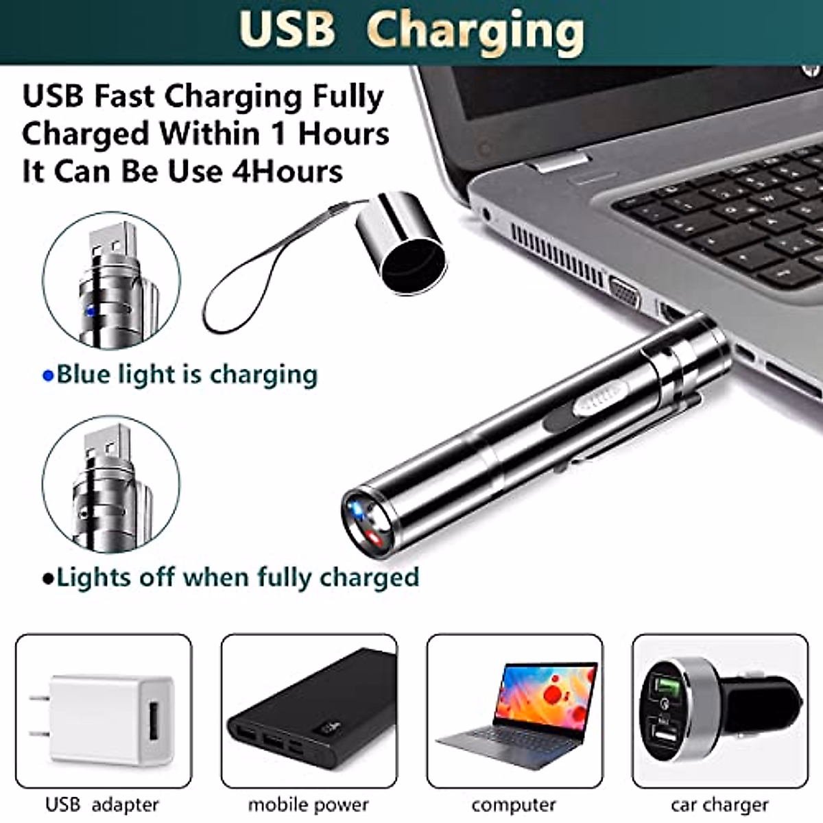 Danigh-buy Cat Pointer Toy,Dog Laser Pointer,7 Adjustable Patterns Laser,Long Range 3 Modes Training Chaser Interactive Toy,USB Recharge