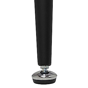 Calico Designs 51260 Woodford 45” Wide Modern, Secretary, Writing, Desk with Low Storage Hutch and Black Metal Tapered Legs in Ashwood, Black / Ashwood