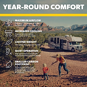 Dometic Brisk II | 13.5K BTU Air Conditioner | White | Standard Height | 9105304463 | Ducted or Non- Ducted | Quiet AC | Easy Install | Ideal For Campers, Vans, RV or Trailers | Lightweight