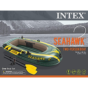 Intex Seahawk 2 Inflatable Boat Set + Oars/Pump/Motor Mount | 68347EP + 68624E