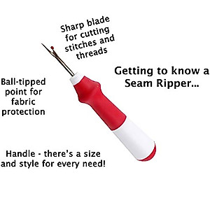 3 Pieces Ergonomic Grip Seam Ripper , Colorful Large Thread Remover for Sewing Crafting Removing Embroidery Hems and Seams