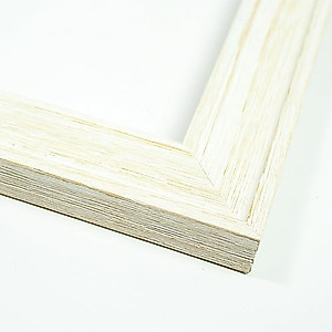 6x24 Frame White Solid Wood Picture Frame Width 1.5 Inches | Interior Frame Depth 0.5 Inches | Whitcomb Rustic Photo Frame Complete with UV Acrylic, Foam Board Backing & Hanging Hardware