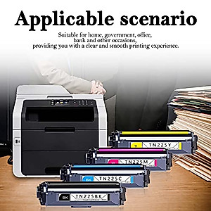 4 Pack (1BK+1C+1M+1Y) Toner Compatible High Yield TN225BK TN225C TN225M TN225Y Toner Cartridge Replacement for Brother HL-3140CW MFC-9130CW 9330CDW 9140CDN DCP-9015CDW Printer Toner,Sold by VoColorink