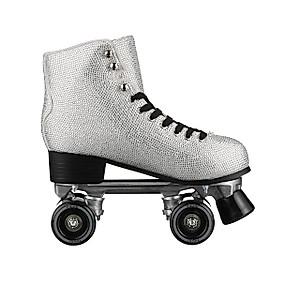 Cruze Quad Womens Roller Skates, Outdoor Quad Skates Designed for Women by Fit-Tru - Size 9 (Glitter)