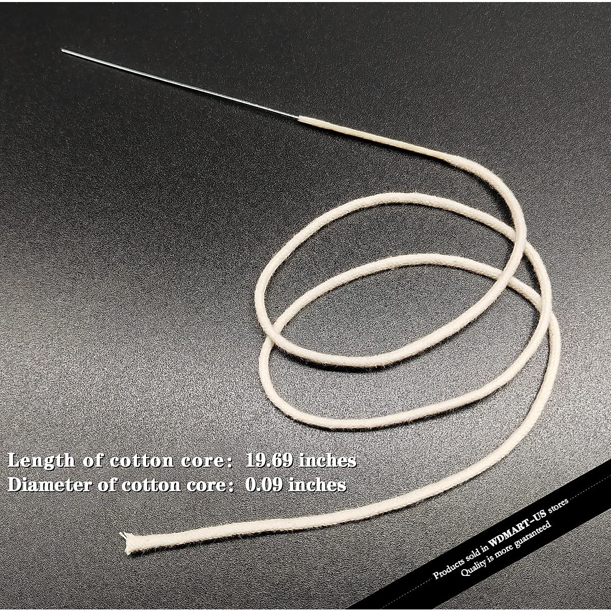 WDMART-US Kerosene Lighter consumables · Cotton core with Metal Guide Needle · Cotton core for Exchange · Suitable for Most Brands of Kerosene Lighter (Length: 19.69in-Diameter: 0.09in)