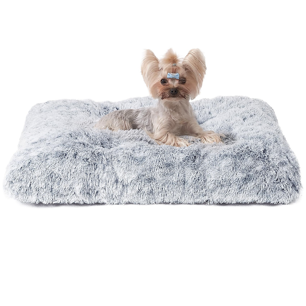 EHEYCIGA Fluffy Dog Crate Bed, Plush Faux Fur Pad, Calming Anti-Anxiety Small Dog Bed