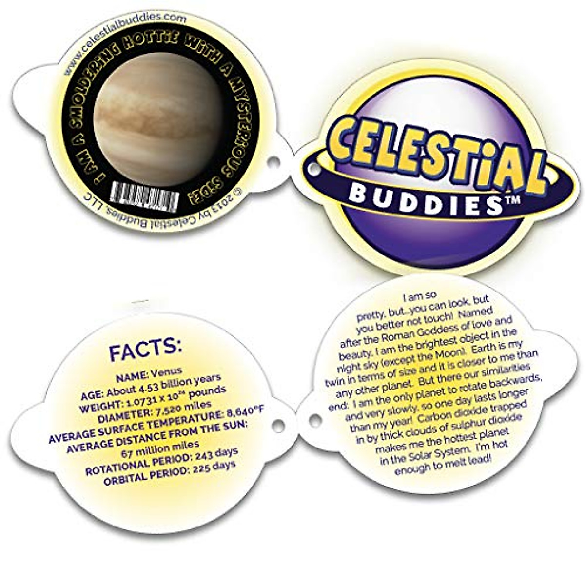 Celestial Buddies Venus Buddy Science Astronomy Space Solar System Educational Plush Stuffed Planet Toy