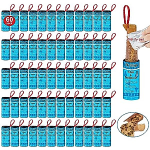 60 Pack Stable Fly Strips Indoor Outdoor Sticky Hanging Paper Tape, Ranch Indoor Fly Traps for Home, Fly Ribbon Hanging, Fly Traps Outdoor