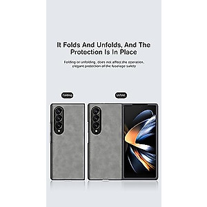 Leather Case for Samsung Galaxy Zfold4 Zfold3 Zfold Z Fold 5 4 3 Fold5 Fold4 Fold3 5G Silicone Shockproof,Gray,03,for Samsung Z Fold3