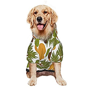 Large Dog Hoodie Squirrel-Pine-Cone-Nuts Pet Clothes Sweater with Hat Soft Cat Outfit Coat Xx-Large