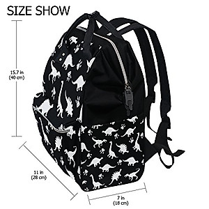 WOZO Cute Kids Dinosaur Paw Print Multi-function Diaper Bags Backpack Travel Bag