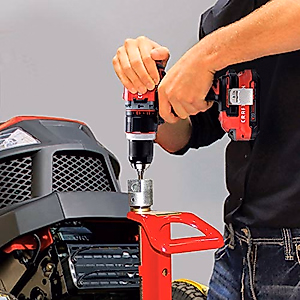 MoJack Craftsman 45099 Lift-500lb Lifting Capacity, Fits Most Residential and Zero Turn Radius Riding Lawn Mowers, Folds Flat for Easy Storage, Use for Mower Maintenance or Repairs, Red