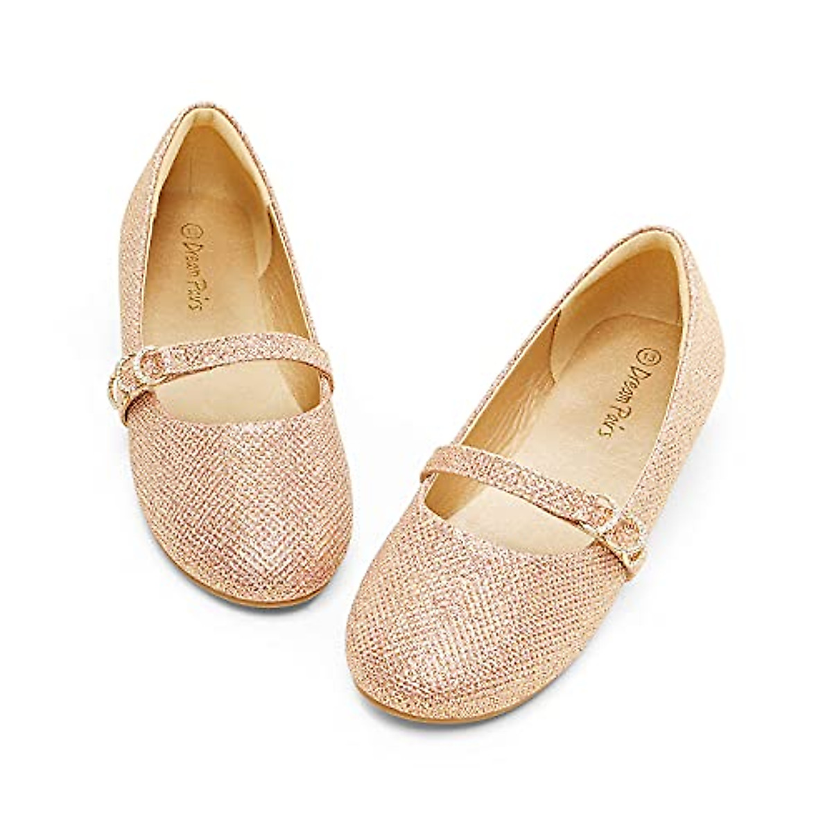 DREAM PAIRS Girls KFA220 Mary Jane Ballet Flat Dress Shoes Rose Gold Size 2 Little Kid