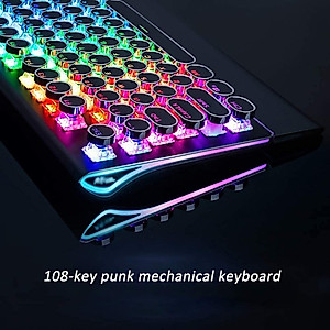 BXZYYL Mechanical Keyboard and Mouse Combo Gaming 108 Keys Wired USB Keyboards, Programmable Gaming for PC Gamer