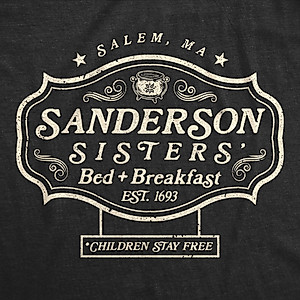 Mens Witch Sisters Bed and Breakfast Tshirt Funny Halloween Movie Graphic Tee Funny T Shirts Halloween Apparel for Men Cool Movie T Shirt Novelty Tees for Black XL