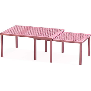 Simple Houseware Expandable Stackable Kitchen Counter Shelf Organizer, Pink, Metal Top, 11.25 in L x 7.9 in W x 5.4 in H